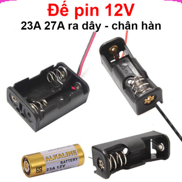 Đế pin 12V 23A 27A ra dây, chân hàn , pin 12V | Shopee Việt Nam