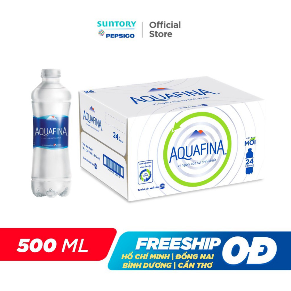 DohaMart Thùng 24 Chai Nước tinh khiết Aquafina (500ml/chai) | Shopee Việt Nam
