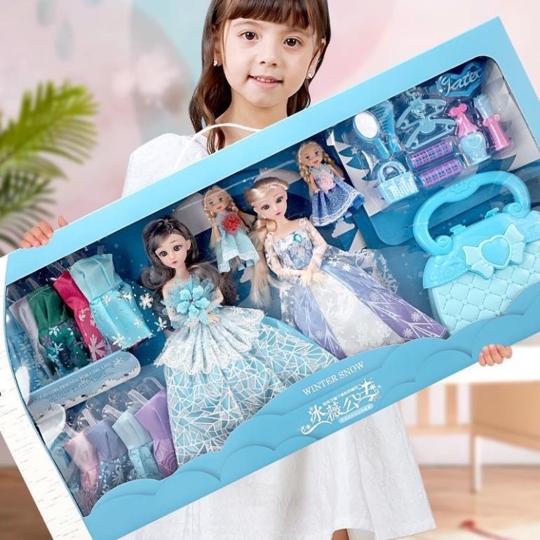 [ SỈ- size ĐẠI) Búp bê ELSA, búp bê tóc mây, thay quần áo,bàn trang ...