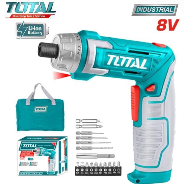 Máy siết vít cầm tay có thể gập cong gập thẳng dùng pin 8V Total ...