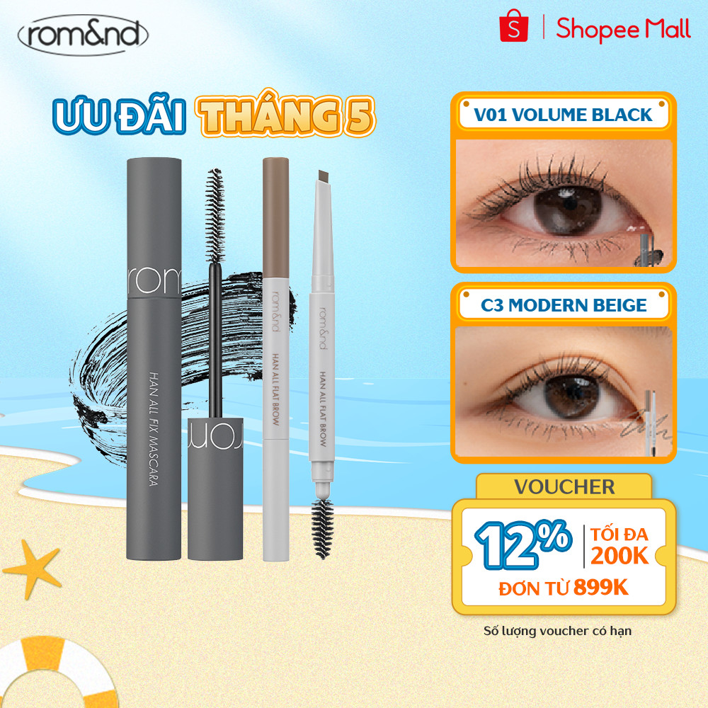 Combo Mascara Romand Han All Fix Mascara 7g + Chì kẻ mày ngang Romand ...