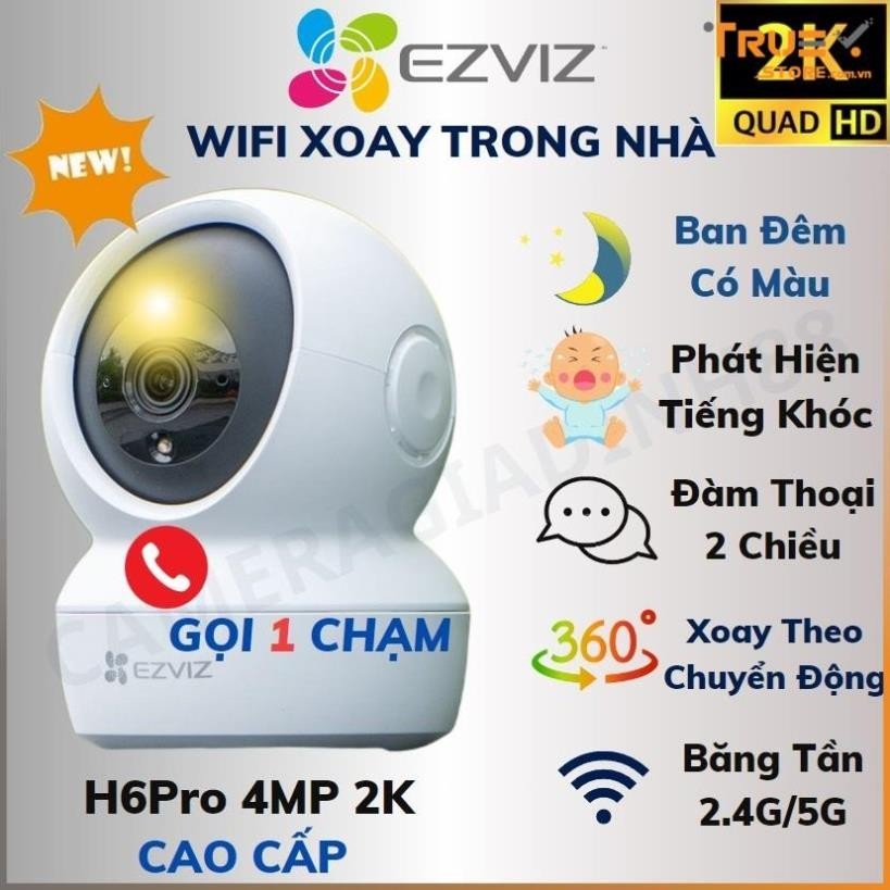Camera Wifi Trong Nhà Ezviz H6 H6C PRO 2K 1080P 2MP 4MP C6N Độ nét cao ...