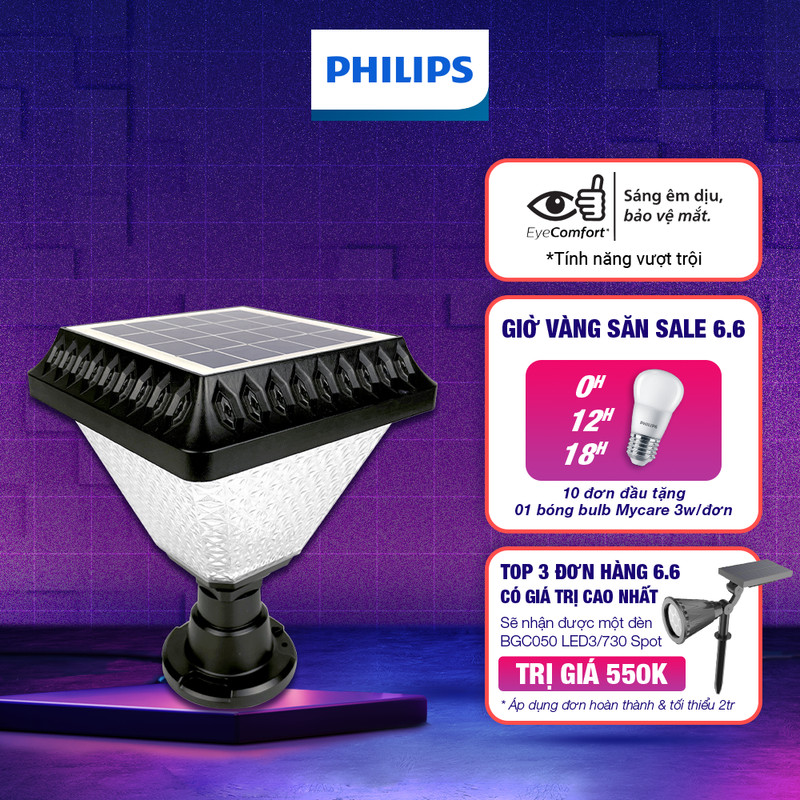 Đèn năng lượng mặt trời Philips - gắn cổng (full phụ kiện) BGC050 LED3 ...
