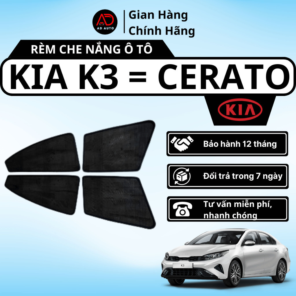 Rèm che nắng ô tô KIA K3 = CERATO, rèm nam châm ô tô che nắng chống tia ...