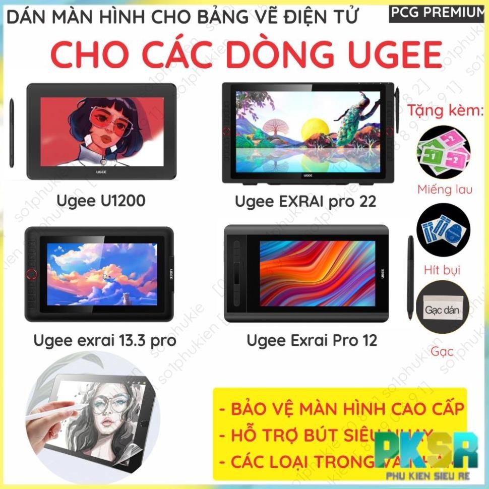 Dán màn hình bảng vẽ điện tử Ugee U1200/ Ugee U1600/ Ue16/ Exrai Pro 12/ Exrai 13.3 pro/ Exrai ...