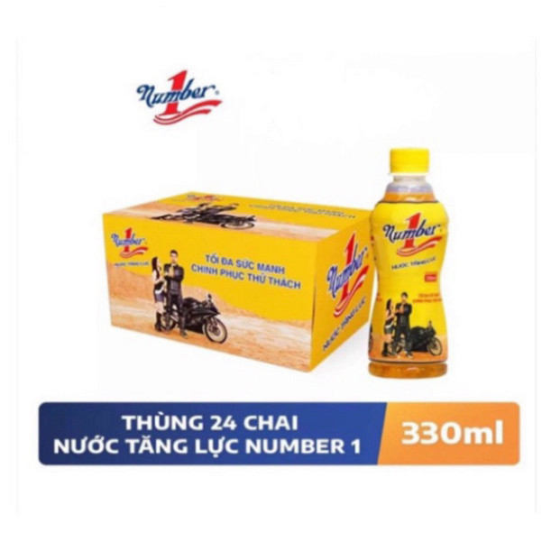 Thùng 24 chai nước tăng lực Number one 330ml/chai | Shopee Việt Nam