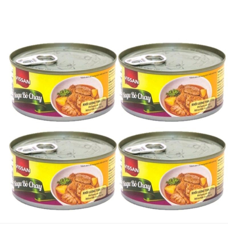 Combo 4 Hộp Ragu Bò Chay 170g Vissan Date 2027 - 068 | Shopee Việt Nam