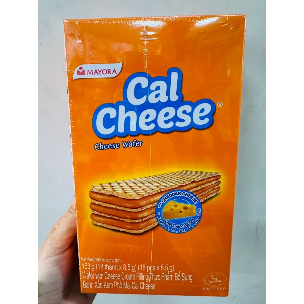 Bánh xốp Cal Cheese Mayora nhân kem phô mai (Cheese Wafer) hộp 153g (20 ...