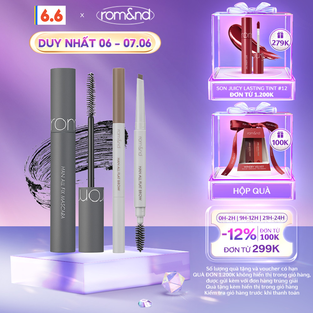 Combo Mascara Romand Han All Fix Mascara 7g + Chì kẻ mày ngang Romand ...