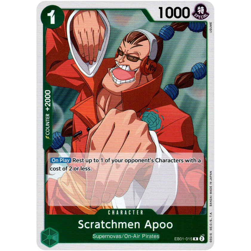 Thẻ bài One Piece EB01-015 - Scratchmen Apoo - Character - Rare | Shopee Việt Nam