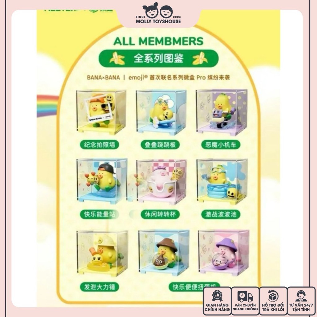 [Blindbox/ hộp mù chính hãng] Mô hình nhân vật BANA x BANA EMOJI | Shopee Việt Nam