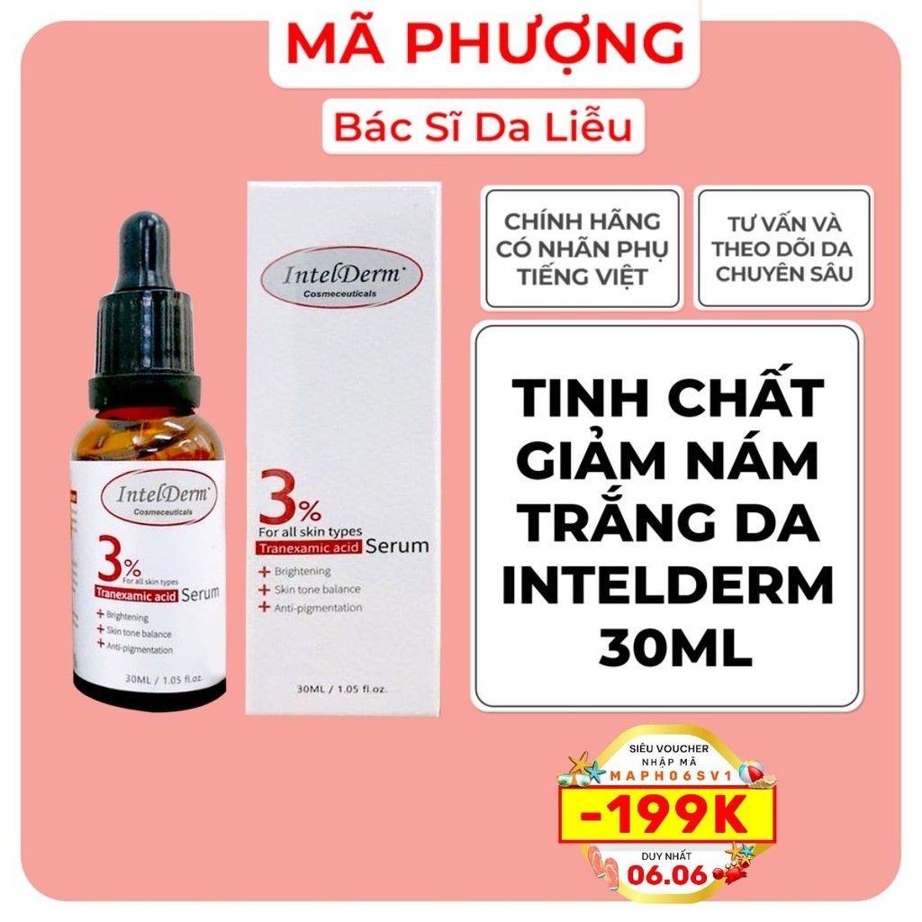 Serum dưỡng sáng mờ thâm nám 3% Tranexamic Serum Intelderm 30ml - Hàng ...