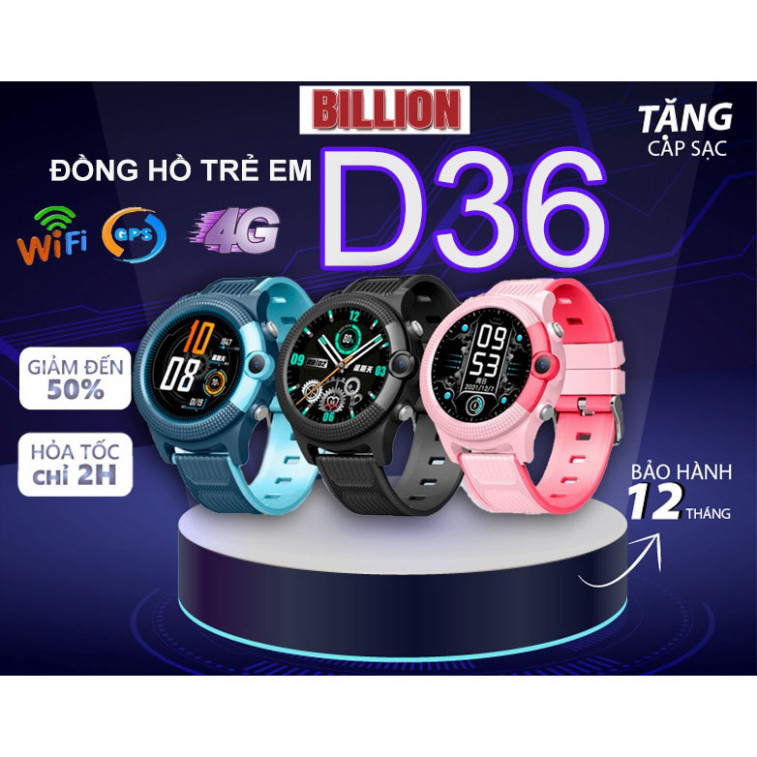 Đồng hồ thông minh trẻ em D36 Nghe gọi Video Nhắn tin Định vị Có Tiếng ...