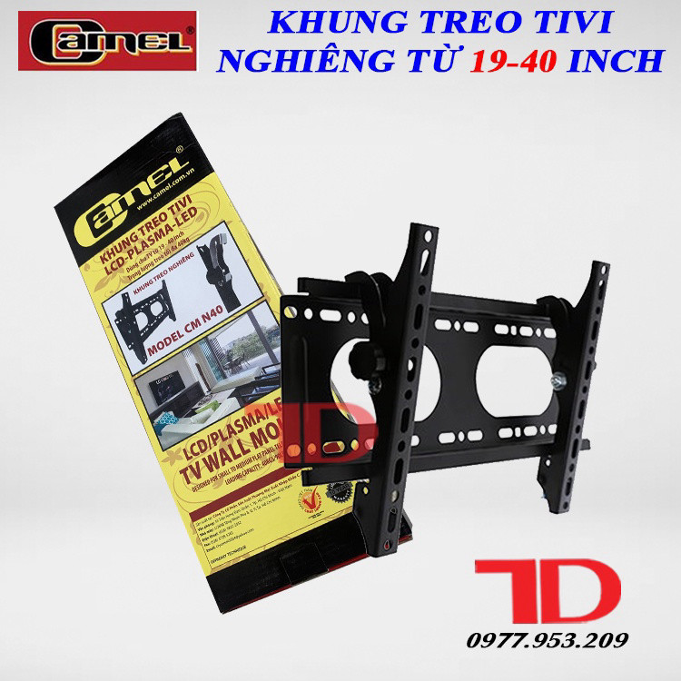 Khung treo TIVI cao cấp nghiêng từ 19-40 inch Camel CMN40, giá treo tivi, giá đỡ tivi treo tường ...