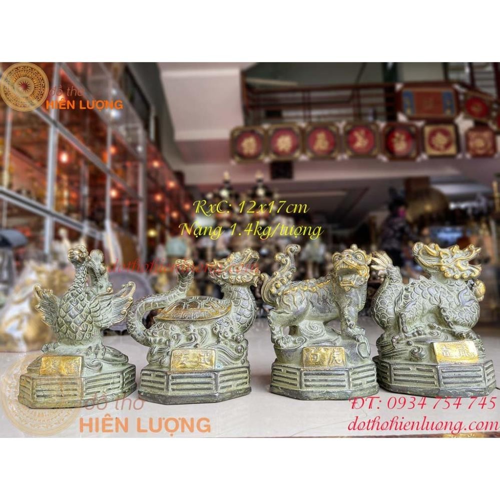 Bộ Tượng Tứ Linh Long Lân Quy Phụng Bằng Đồng | Shopee Việt Nam