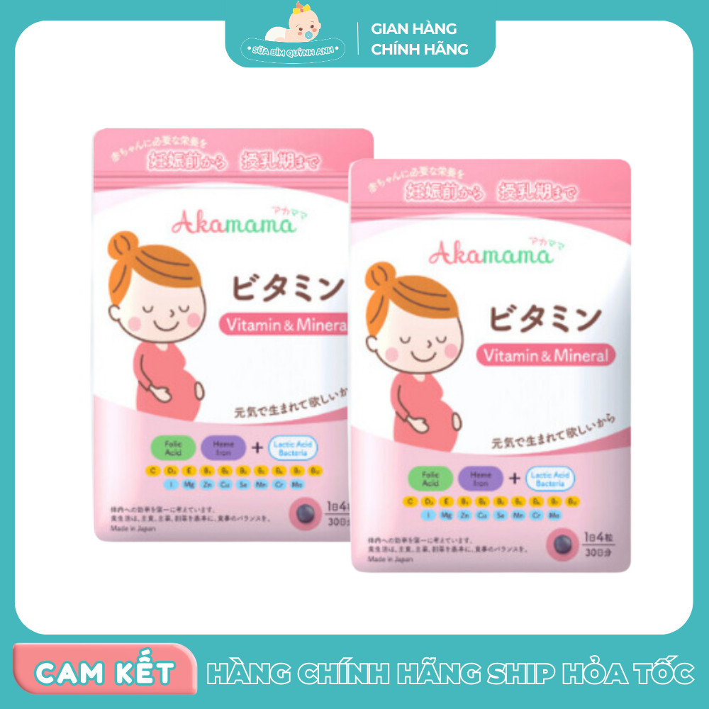 Vitamin tổng hợp cho bà bầu Akamama Nhật Bản 120 viên | Shopee Việt Nam