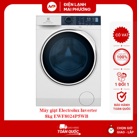 Máy giặt Electrolux Inverter 8 kg EWF8024P5WB -Hàng chính hãng (Bảo ...
