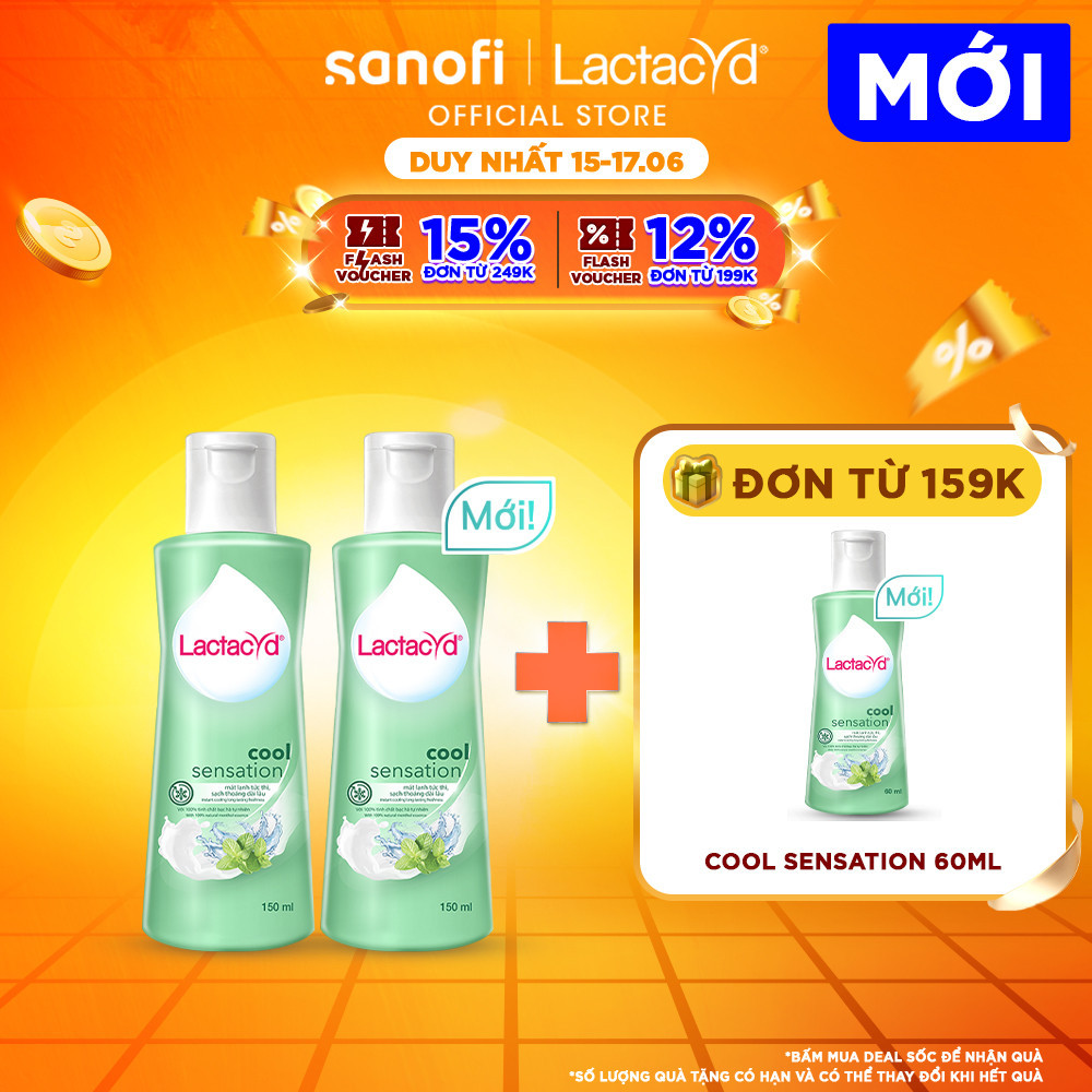 Bộ 2 DDVS Phụ Nữ Lactacyd Cool Sensation 150ml Mát Lạnh & Sạch Thoáng ...