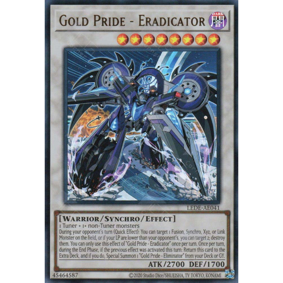 [ Bài Yugioh Chính Hãng ] LEDE-AE041 Gold Pride - Eradicator (UR) | Shopee Việt Nam