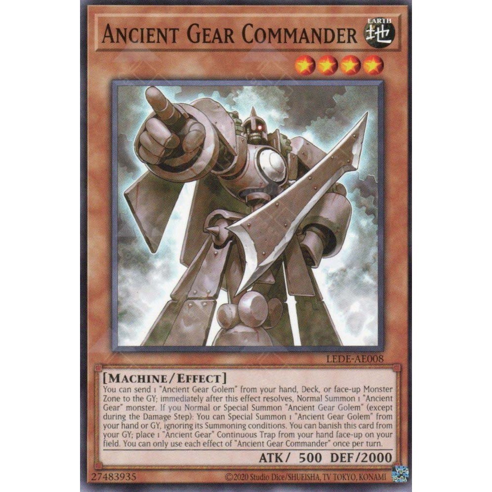[ Bài Yugioh Chính Hãng ] LEDE-AE008 Ancient Gear Commander - Common ...