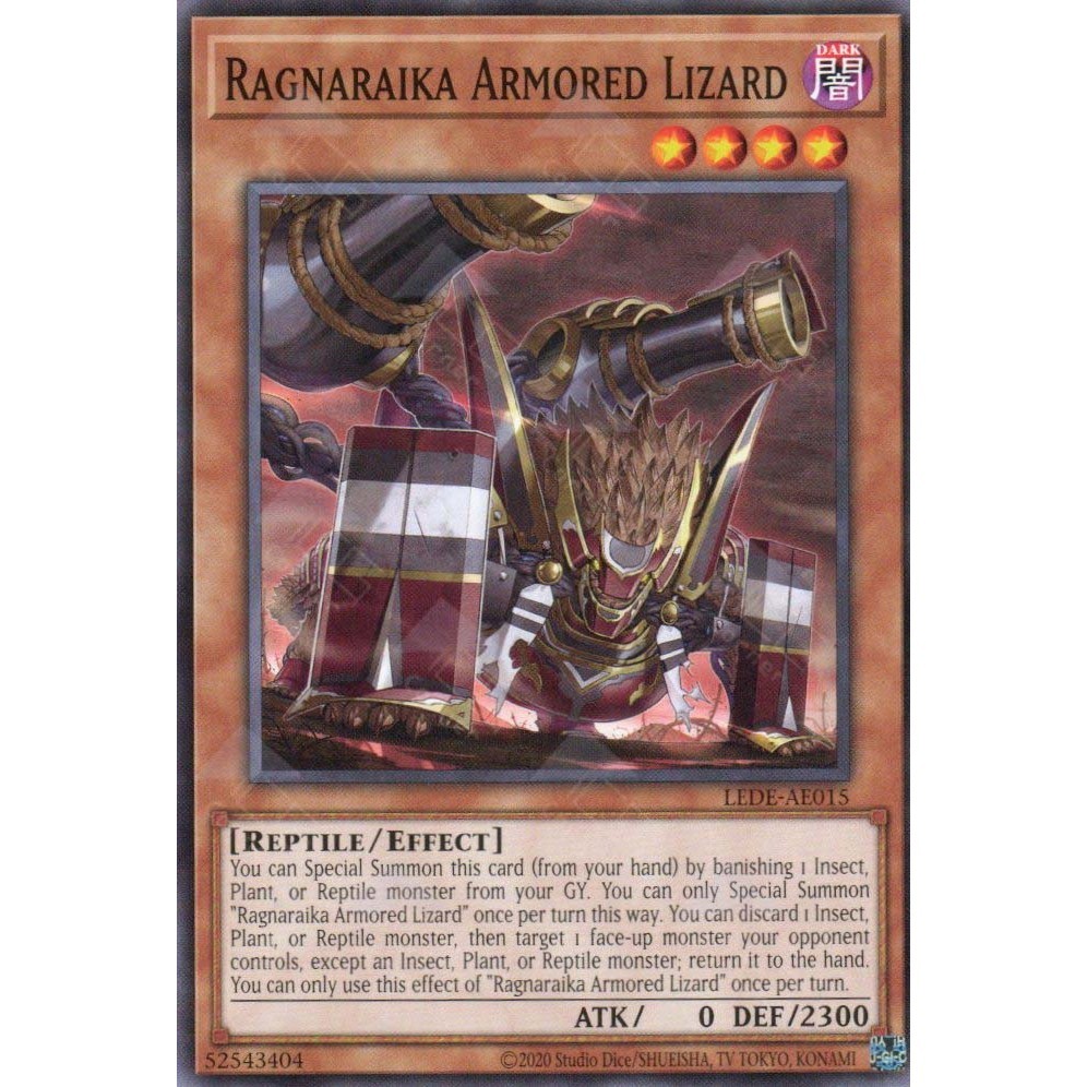 [ Bài Yugioh Chính Hãng ] LEDE-AE015 Ragnaraika Armored Lizard - Common ...