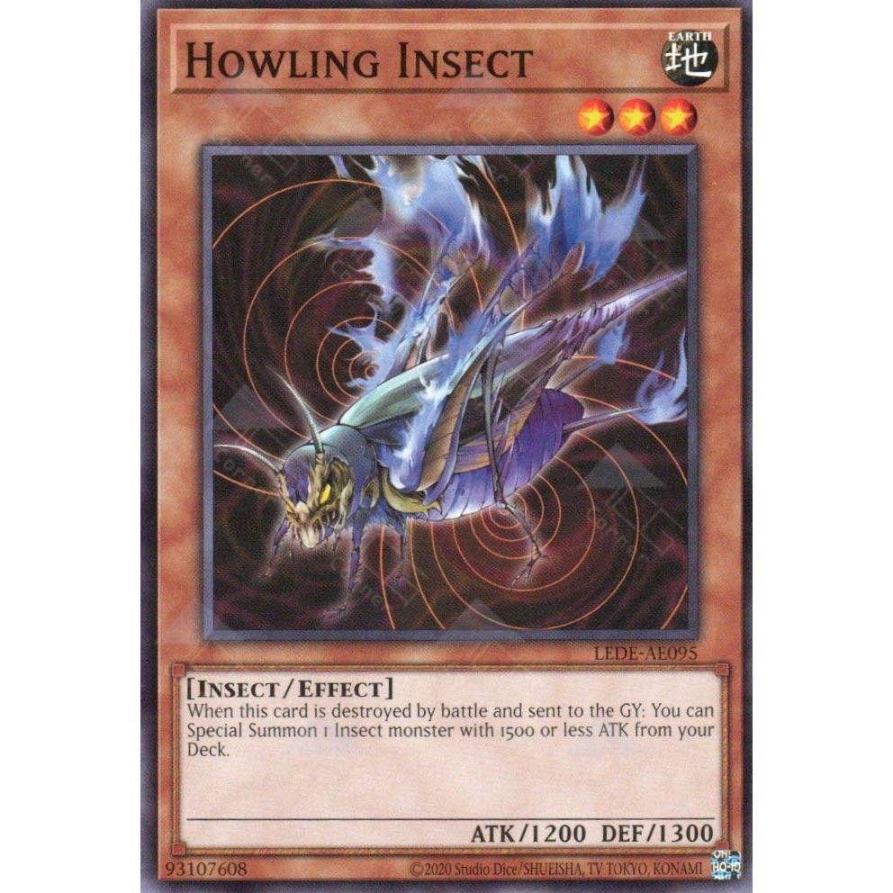 [ Bài Yugioh Chính Hãng ] LEDE-AE095 Howling Insect - Common | Shopee ...