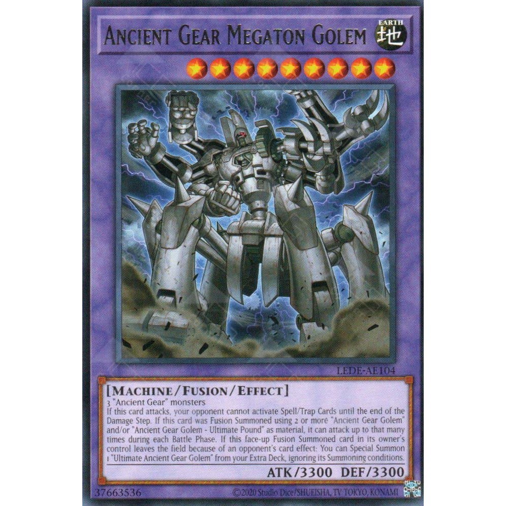 [ Bài Yugioh Chính Hãng ] LEDE-AE104 Ancient Gear Megaton Golem - Rare ...