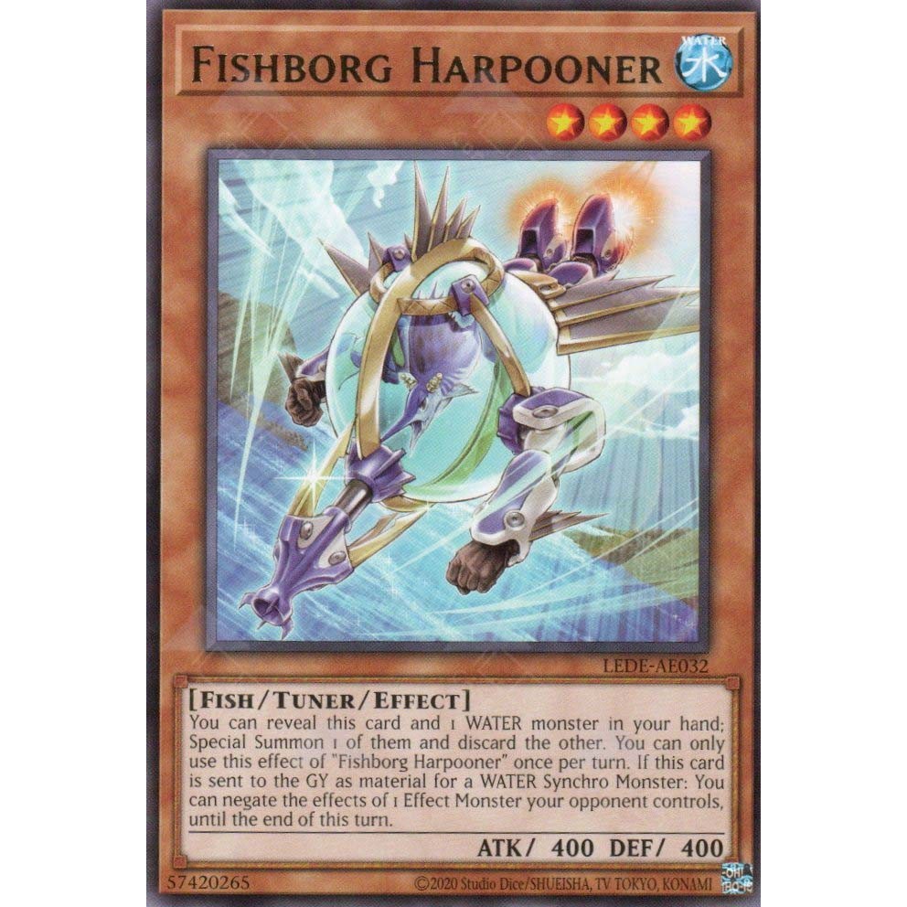 [ Bài Yugioh Chính Hãng ] LEDE-AE032 Fishborg Harpooner - Rare | Shopee ...