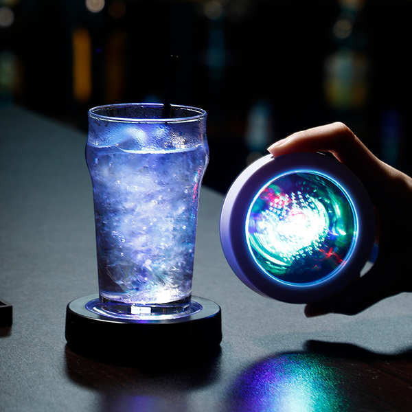 LED Luminous Coaster Bar Cocktail Base Light Wine Bottom Bartending ...
