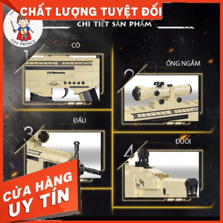 {loại 1} ĐỒ CHƠI LẮP RÁP MÔ HÌNH ĐỘNG RIFLE SCAR-L BLOCK PUBG CSGO CF ...