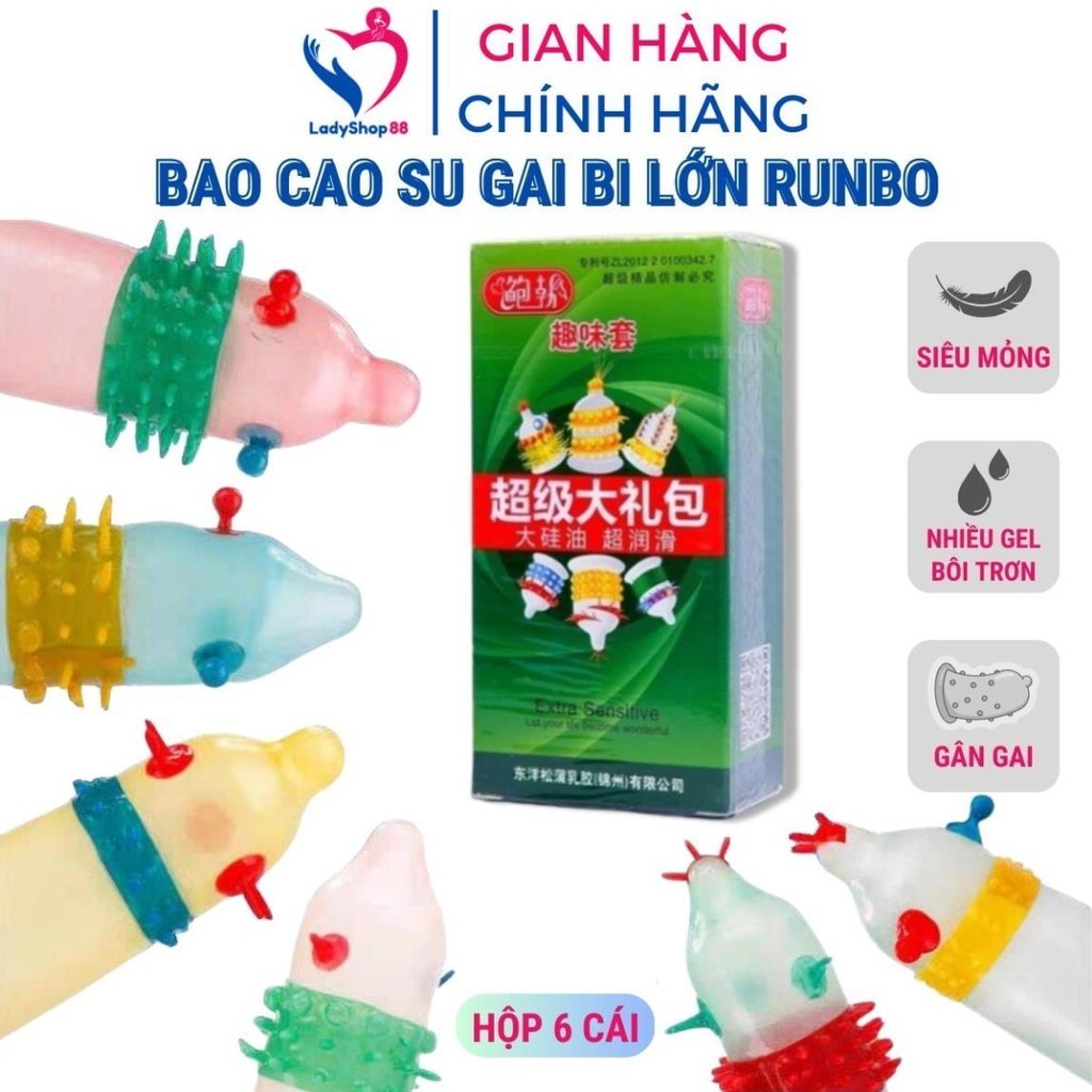 Bao cao su gai bi lớn RunBo chống xuất tinh sớm Bcs gân gai bi kéo dài thời gian quan hệ ...