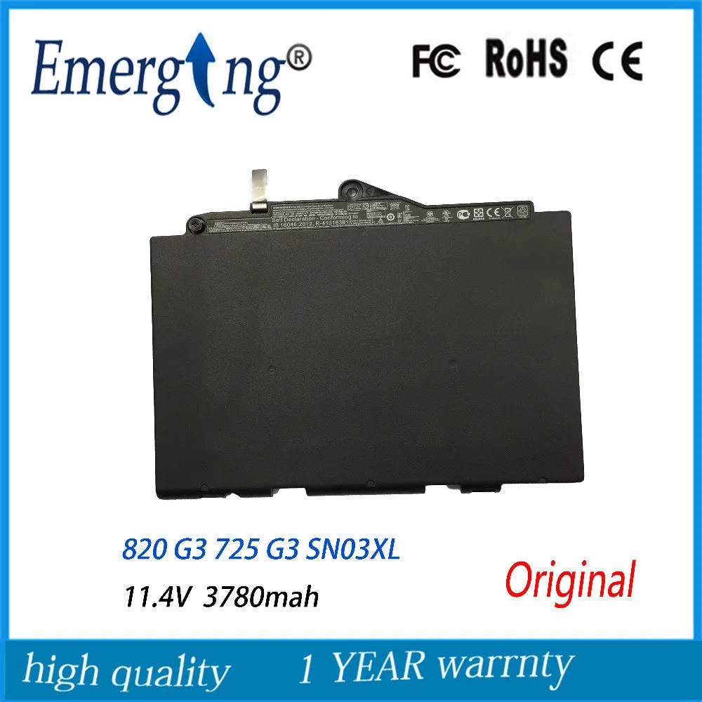 11.4V 44Wh sn03xl Pin máy tính xách tay cho HP Elitebook 725 G3 820 G3 ...