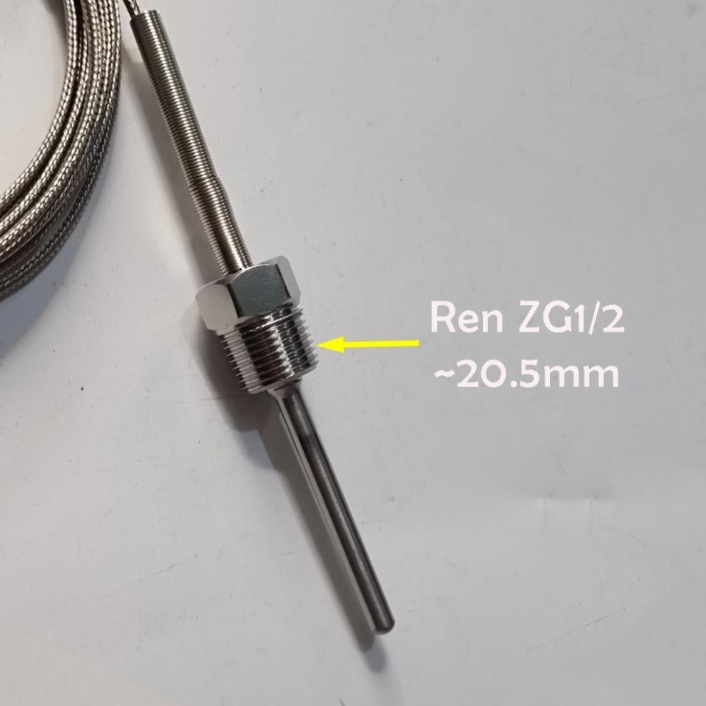 Can nhiệt, dây cảm biến nhiệt độ phi 5x50mm,70mm ren ZG1/2 ( M20) WRN-291 can K, Pt100 ...