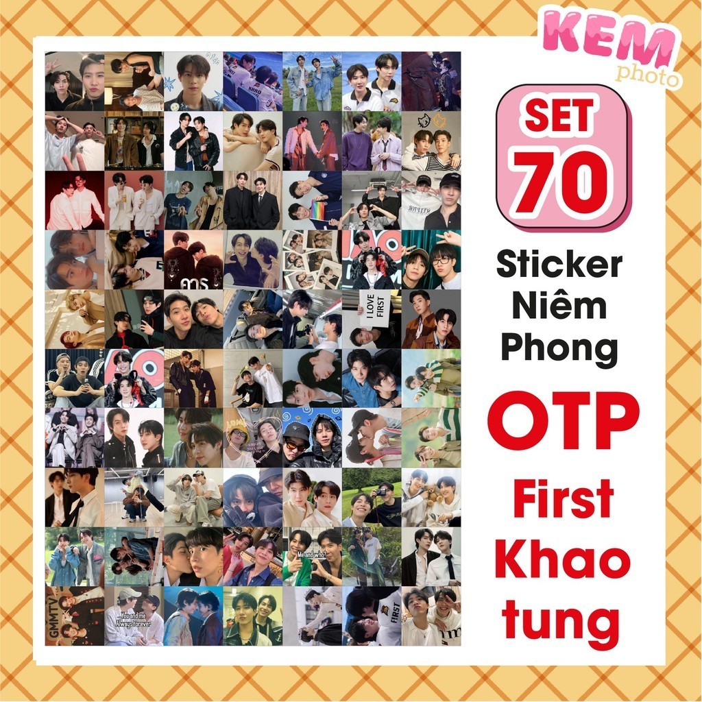 SET 70 sticker niêm phong FIRST KHAOTUNG - Đã cắt rời - Tem 4x4cm OTP ...