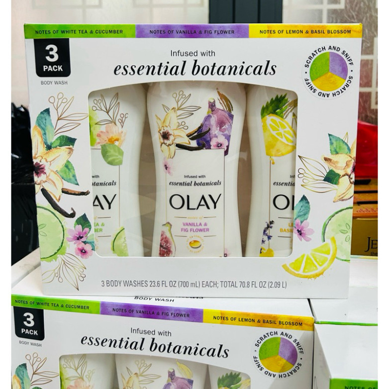 (Mẫu mới) Set 3 chai Sữa tắm Olay Essential Botanicals Body Wash ...