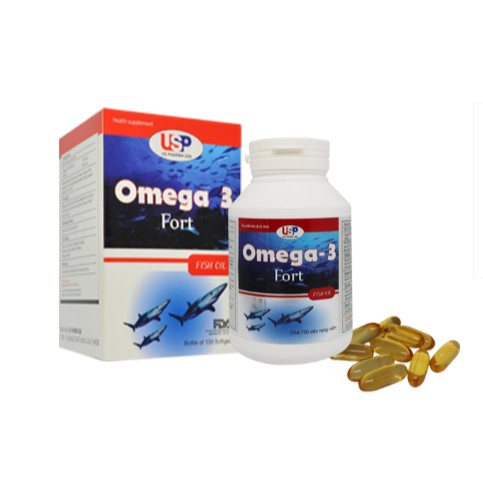 Viên dầu cá Omega 3 Fort USP HV Dầu cá giúp bổ mắt, da, não | Shopee ...