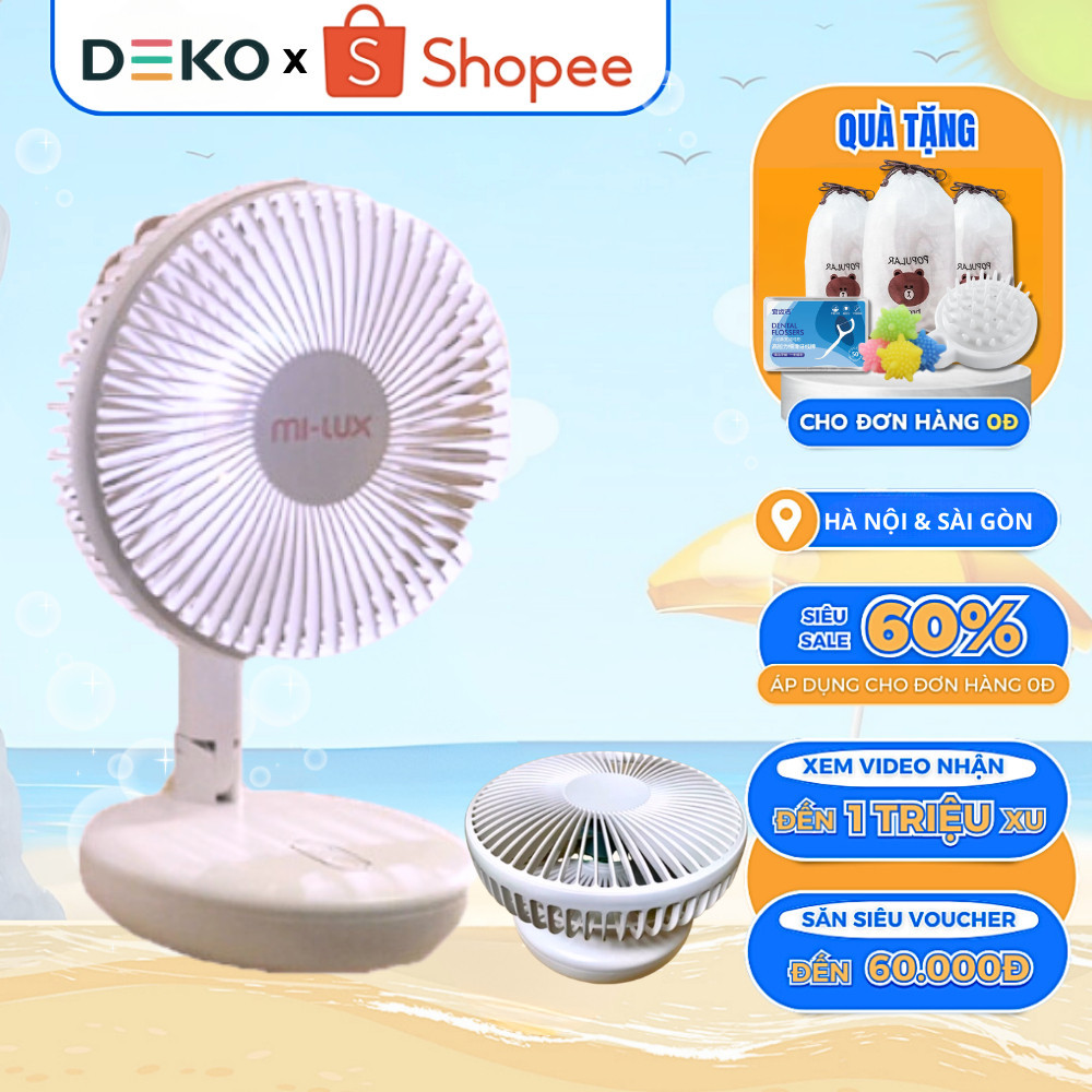 Quạt tích điện để bàn mini METIS nhỏ gọn tiện lợi mát dễ chịu gập và ...