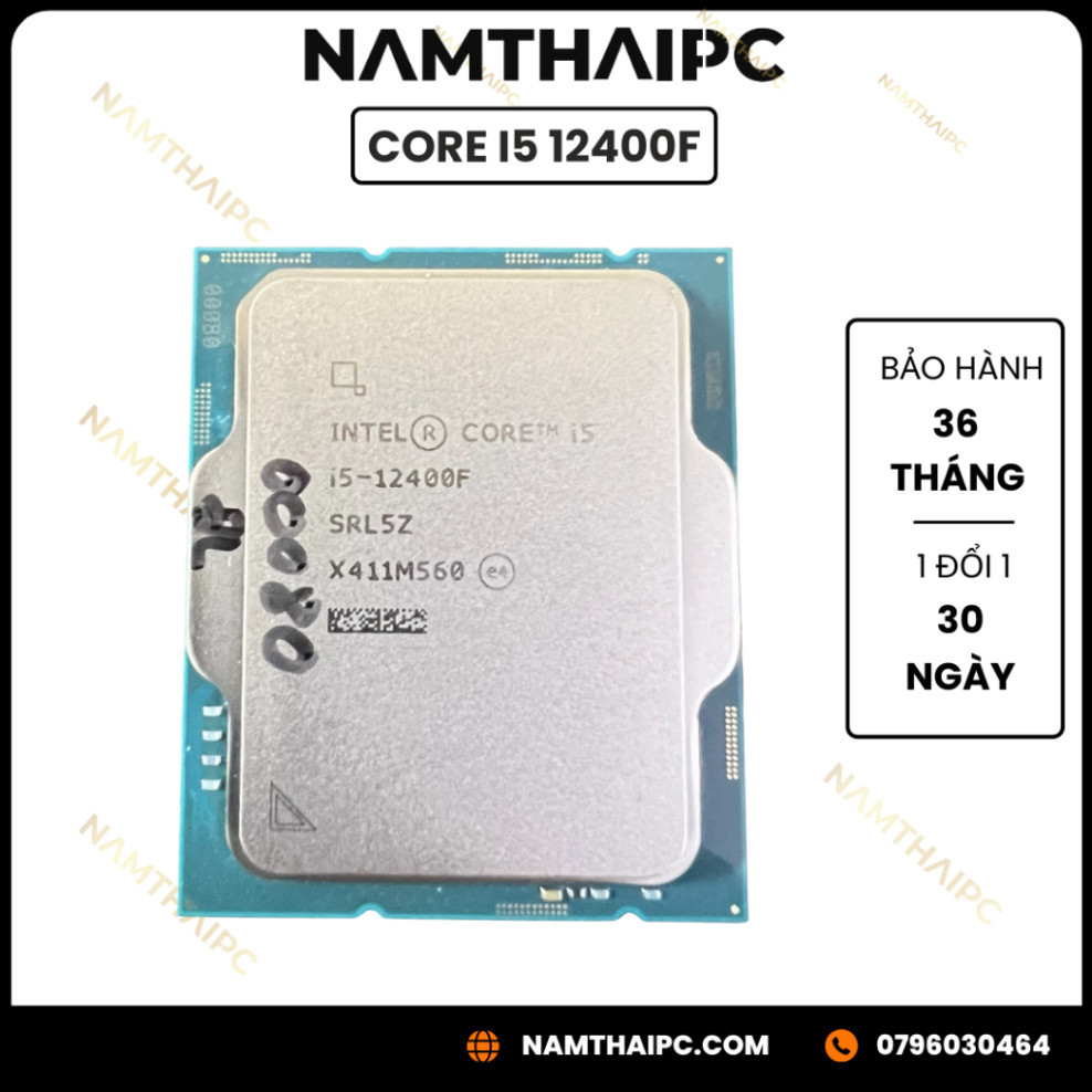 CPU Intel Core I5 12400F Tray Không Fan (LGA 1700, 4.4Ghz, 6 nhân 12 ...