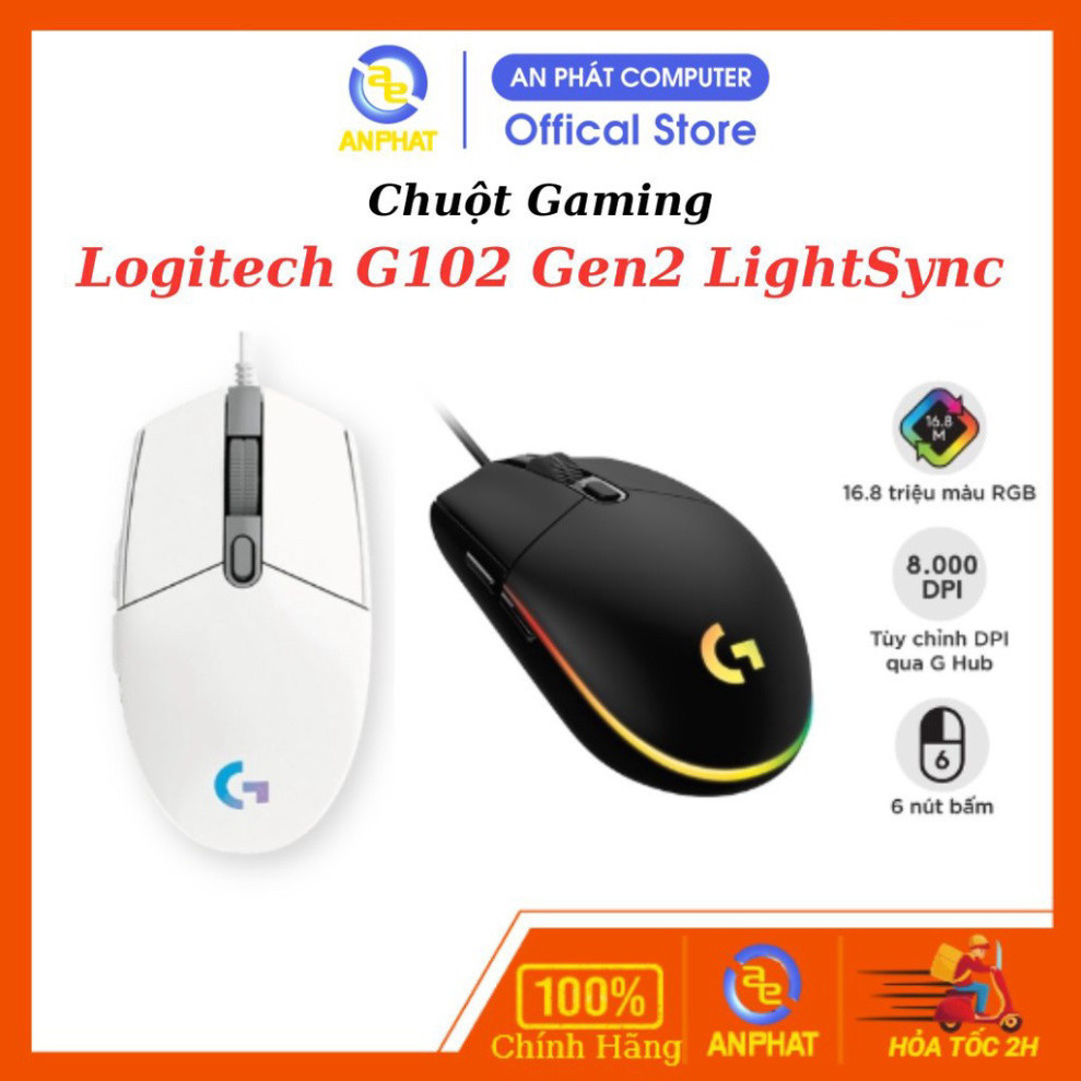 Chuột game Logitech G102 / G203 Lightsync LED RGB - Chính hãng BH 24 ...