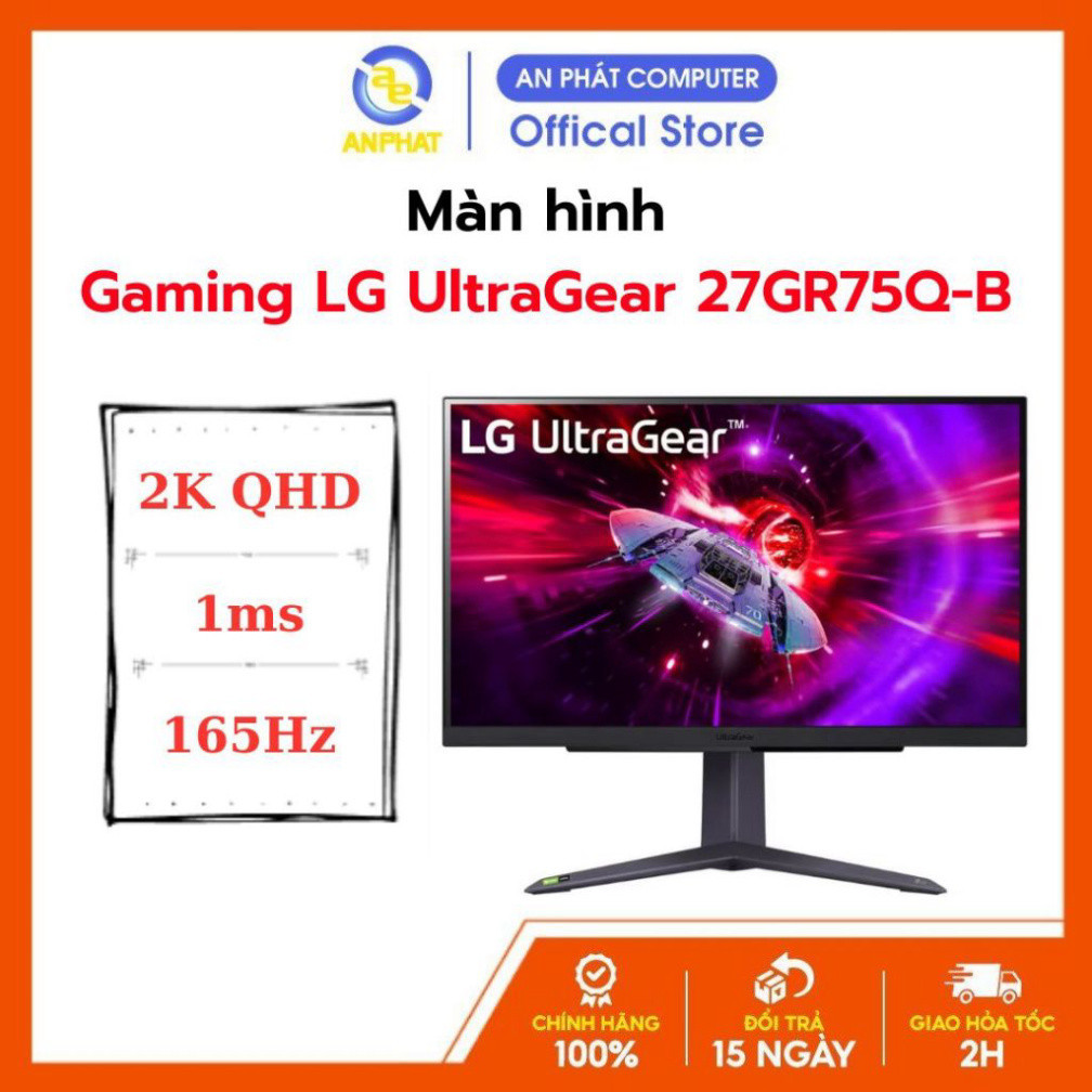 Màn Hình LG UltraGear 27GR75Q-B (2K IPS | 165Hz & 1ms | FreeSync - GSync - HDR10) | Shopee Việt Nam