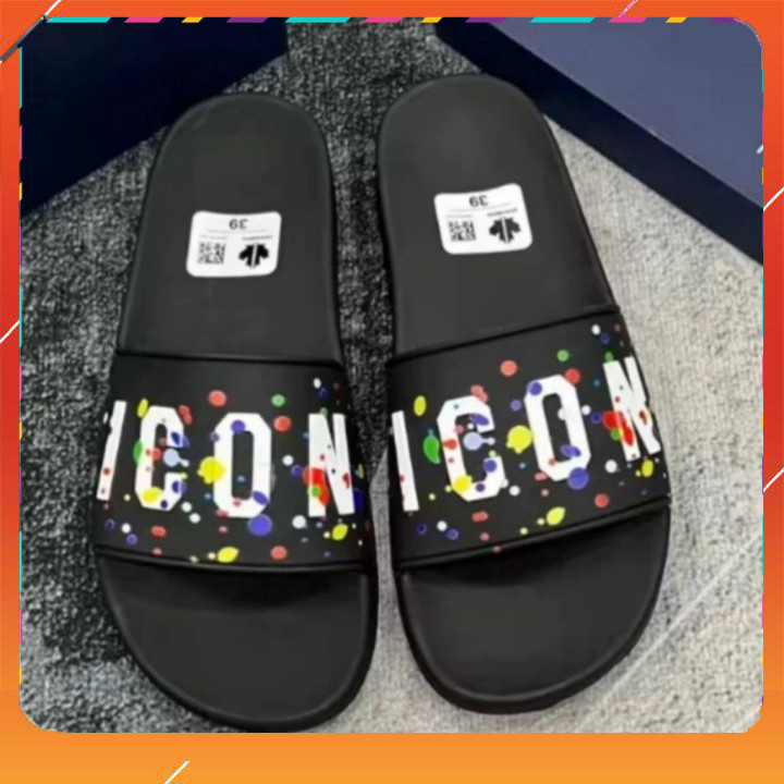 aa Dép lê icon quai ngang , dép DSQ2 nam quai ngang vẩy sơn mới nhất đế ...