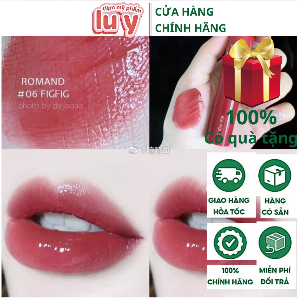 Son Tint Bóng Romand Juicy Lasting Tint Glasting Tint Siêu Lì Căng