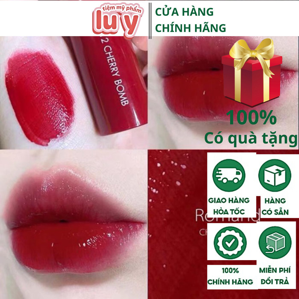 Son Tint Bóng Romand Juicy Lasting Tint Glasting Tint Siêu Lì Căng