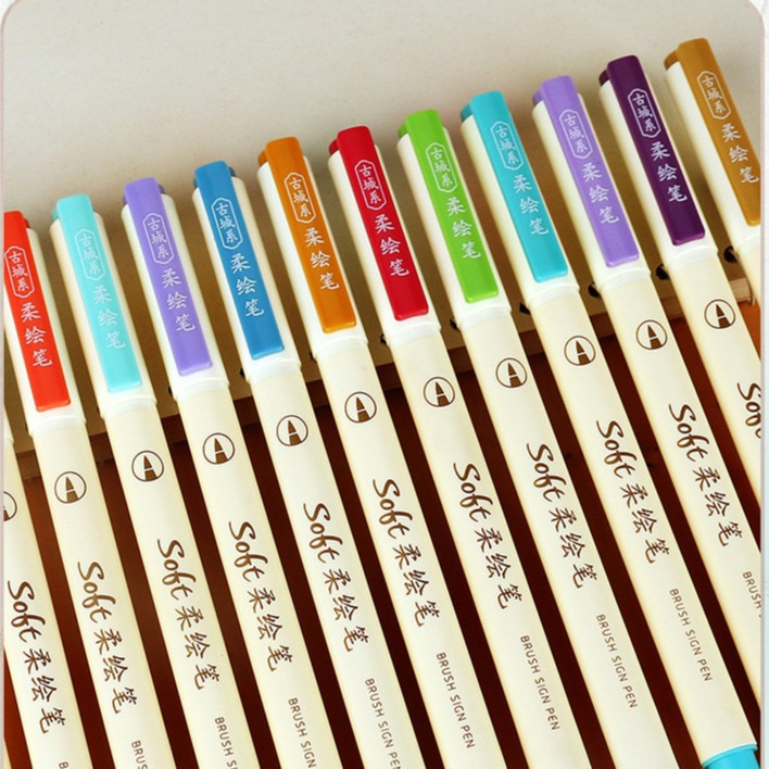 Màu mới 2024 - SET 6/12 Bút DS Soft Brush Sign Pen luyện viết ...