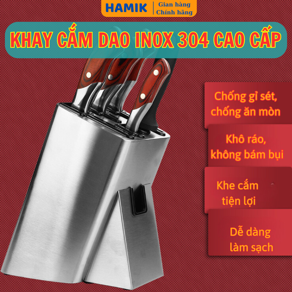 Khay Cắm Dao Inox 304 Cao Cấp, Chống Gỉ Sét, Tiện Lợi, Phù Hợp Nhiều ...