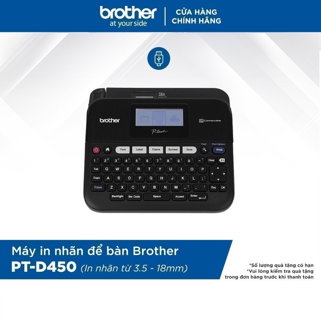 Máy in nhãn để bàn Brother PT-D450 | Shopee Việt Nam