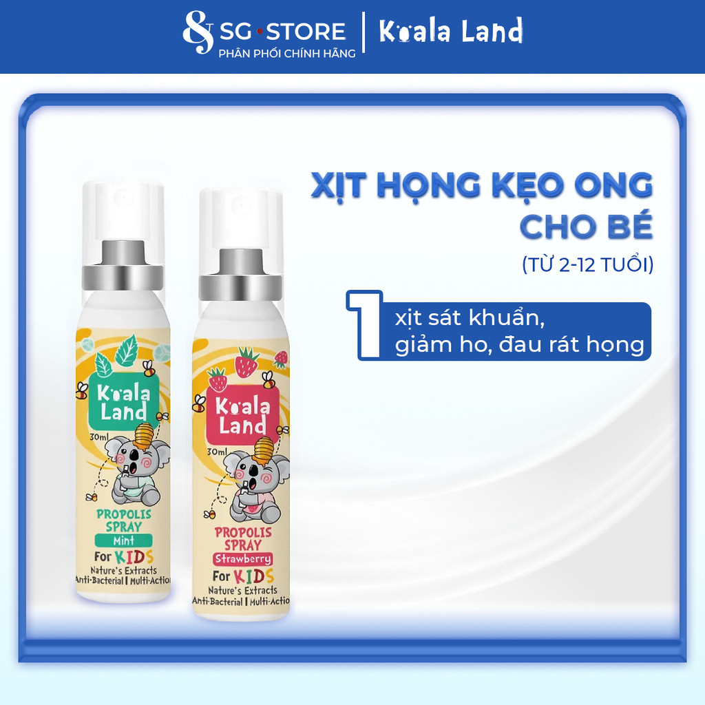 Xịt họng keo ong cho bé Koala Land Propolis Spray 30ml, giảm ho, đau viêm họng, tăng sức đề ...
