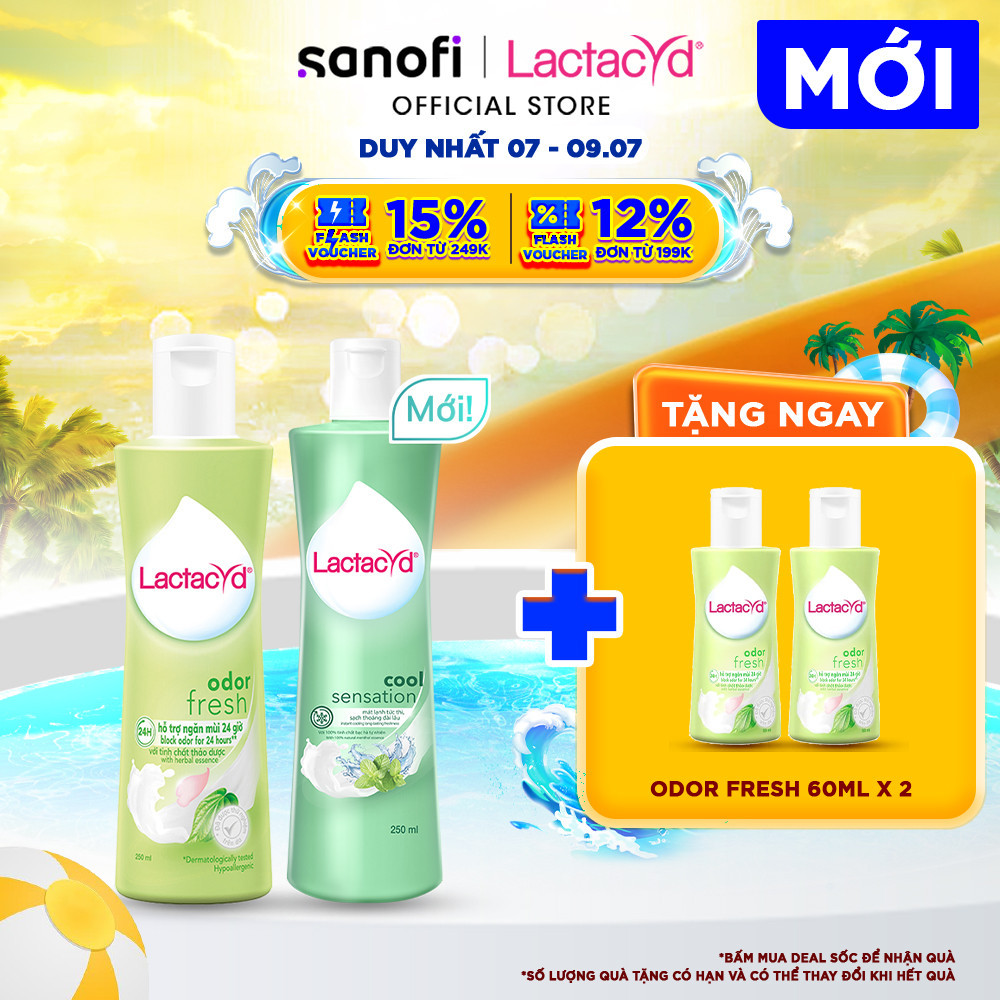 Bộ Chai DDVS Phụ Nữ Lactacyd Cool Sensation 250ml + Lactacyd Odor Fresh ...