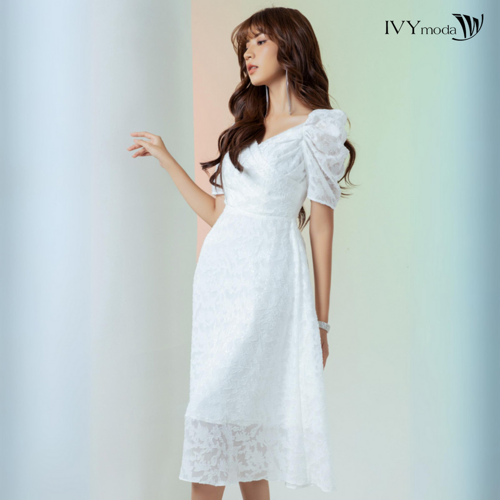 Đầm cổ chéo xếp ly IVY moda MS 48M7297 | Shopee Việt Nam