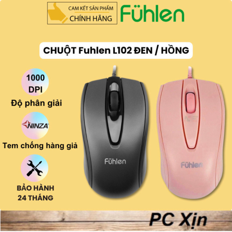 Chuột Game Fuhlen L102 Hồng pink / Đen, Fuhlen L102 Huyền thoại, Siêu ...